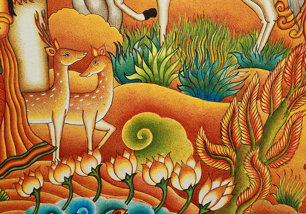 Jayadratha - Hand Painted Mural Painting from the Mahabaratha series ...